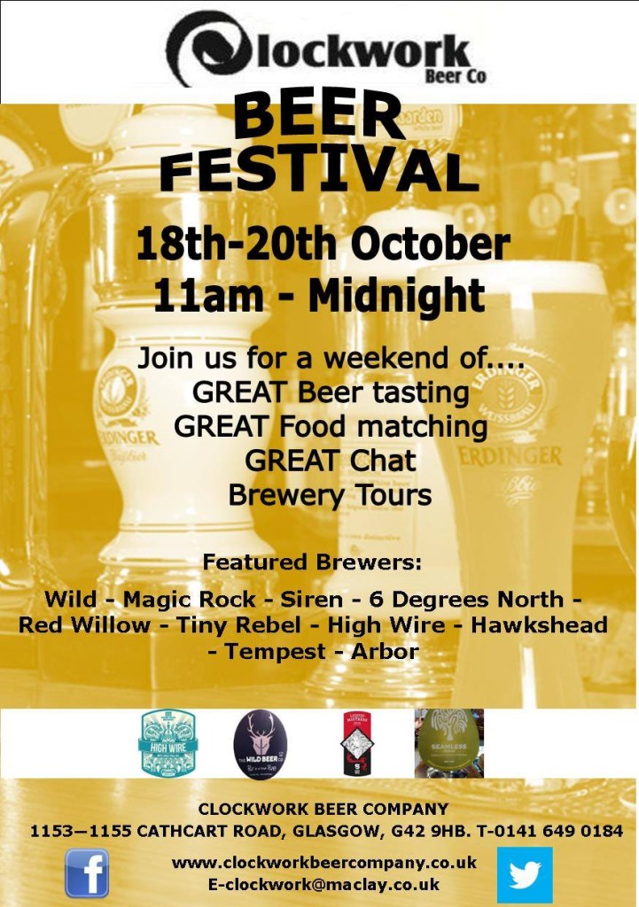 Clockwork Beer Company and Glasgow Beer Club - Beer Festival • Foodie ...