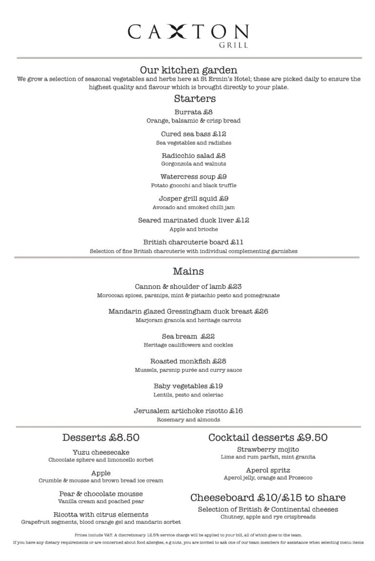 Food review: Caxton Grill at The St Ermin's Hotel, London • Foodie ...