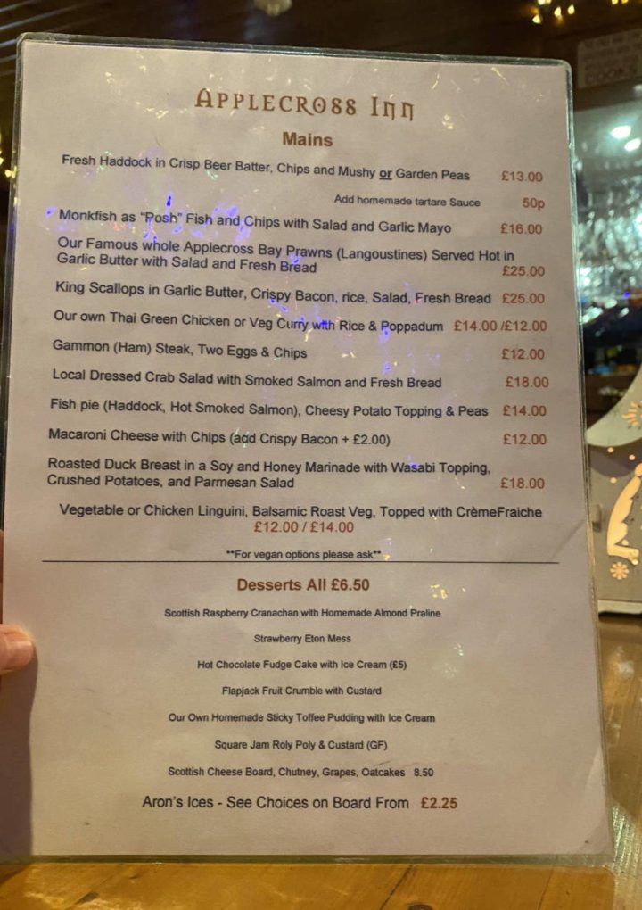 Dining at Applecross Inn • Foodie Explorers