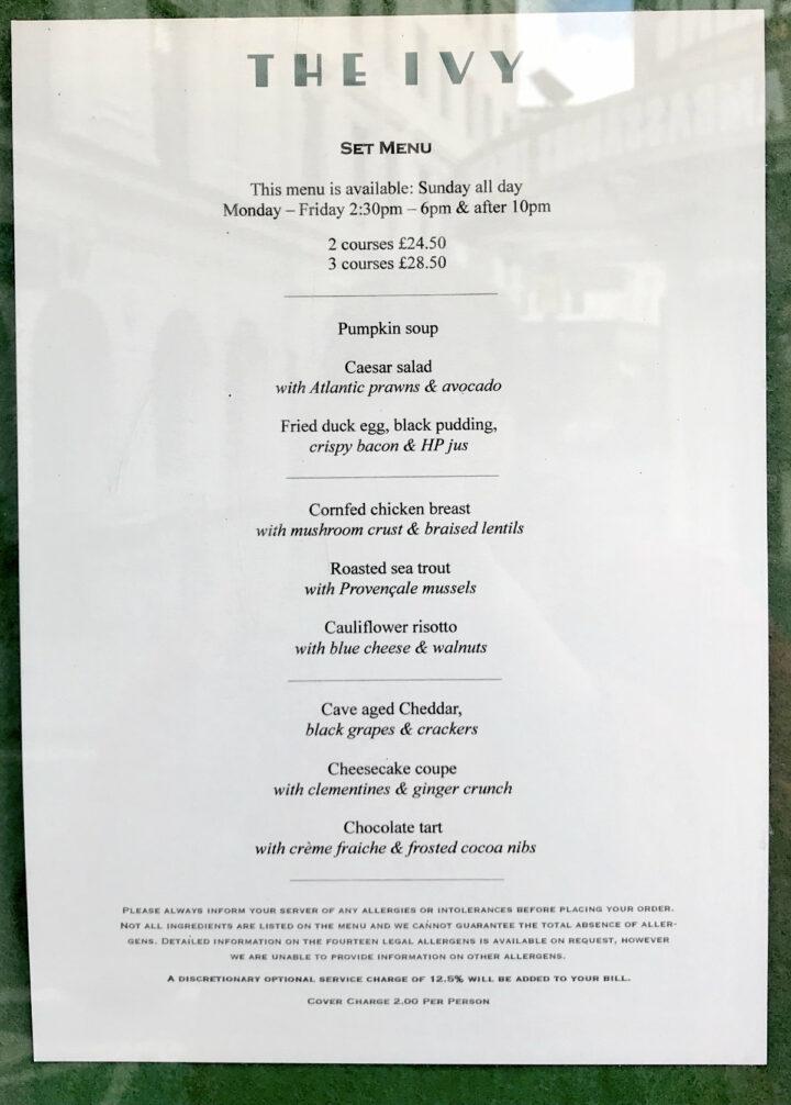 The Ivy, West Street, London • Foodie Explorers